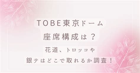 Tobe東京ﾄﾞｰﾑ座席構成は？花道ﾄﾛｯｺや銀テはどこで取れるか調査！ みるくまぶろぐ
