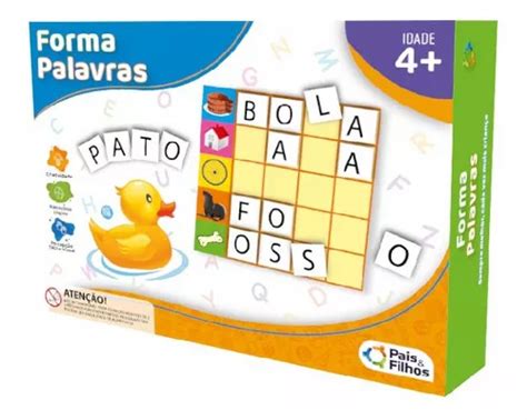 Brinquedo Jogo Educativo Pedagógico Letras Forma Palavras à venda em