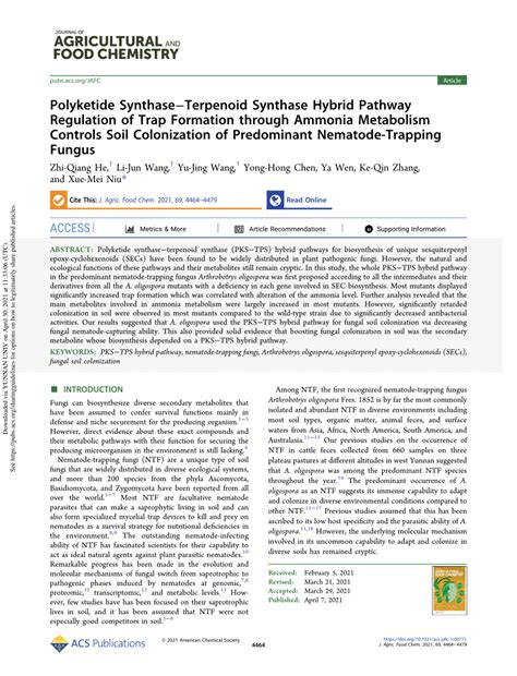 Pdf Polyketide Synthaseterpenoid Synthase Hybrid Pathway Regulation