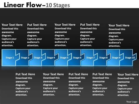 Strategy Diagram Linear Flow Stages Sales Diagram