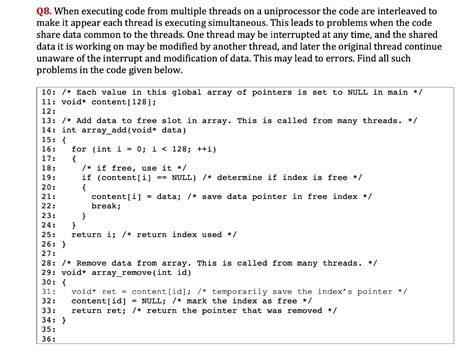 Q8 When Executing Code From Multiple Threads On A