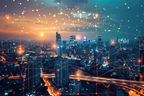 Premium Photo Smart City Energy Digitalization With Wireless Network