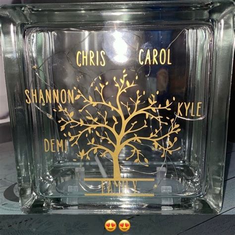 Heart Light Up Glass Block Etsy Uk