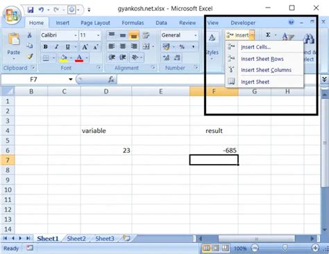 How To Insert New Column Rows Or Sheets In Excel