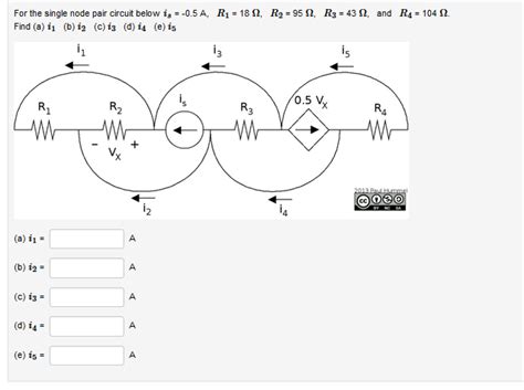Solved For The Single Node Pair Circuit Below Is 05 A