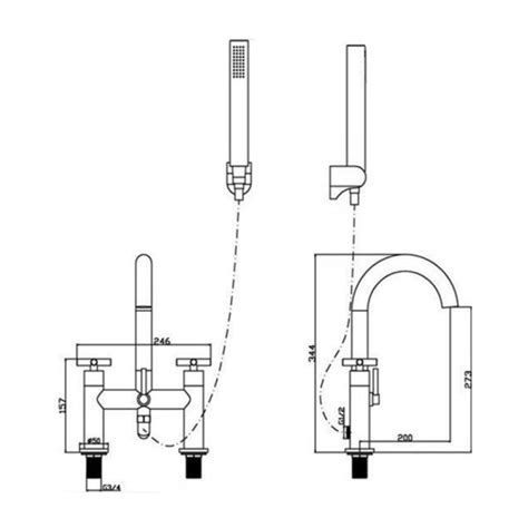 Rak Ella Bath Shower Mixer Tap Chrome Rakell3005 At Homesupply Uk