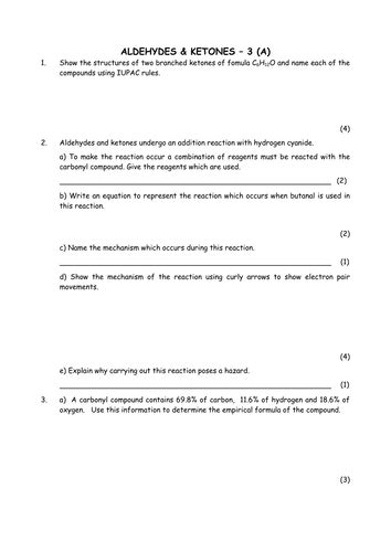 Chemistry Aldehyde And Ketone Molecules Teaching Resources