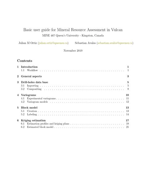 Vulcan Guide Mine 467 2019 Pdf Statistics Applied Mathematics