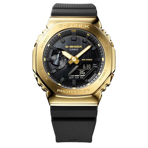 Casio 卡西歐 G Shock 農家橡樹 八角金屬殼 200米防水 運動雙顯錶 Gm 2100g 1a9 黑金 Pchome 24h購物