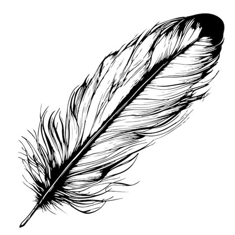 Esbozo dibujado a mano de plumas de pájaro sobre fondo blanco Vector