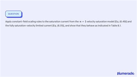 solved apply constant field scaling rules to the saturation current