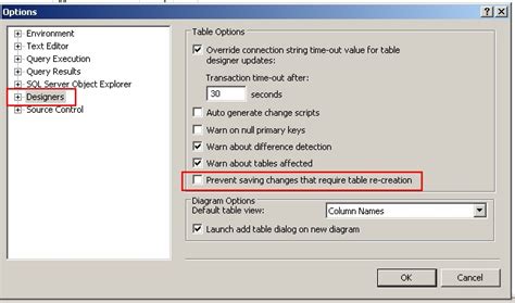 SSMS Warning Save Changes Warning After Table Design Edit BinaryWorld Blog