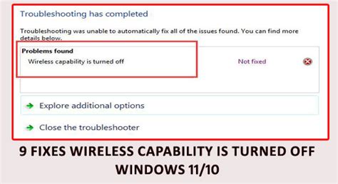 9 Fixes Wireless Capability Is Turned Off Error Windows 1110