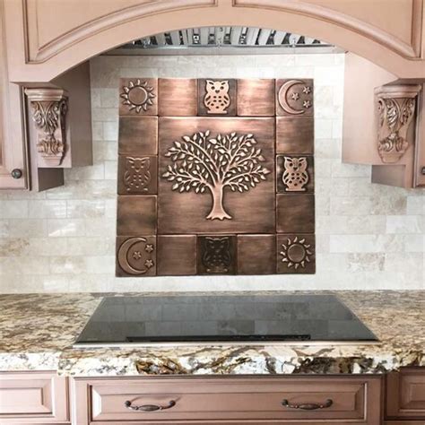 Tree Of Life 8 Handmade Tiles Material 100 Copper Etsy