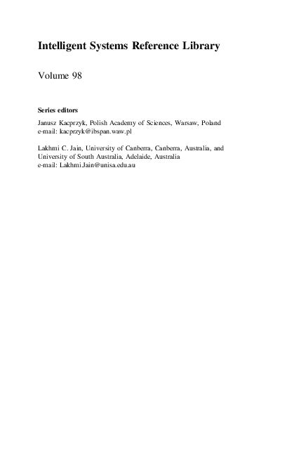 Pdf Intelligent Systems Reference Library Marco Antonio Perez