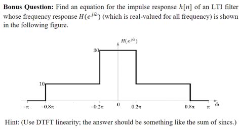 solved bonus question find an equation for the impulse