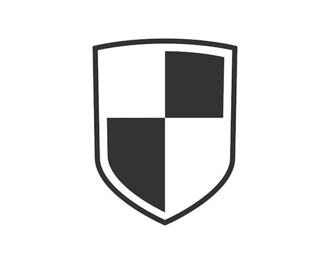 Bouclier Logo Noir Et Blanc Insigne De Garantie Et Symbole De Garde