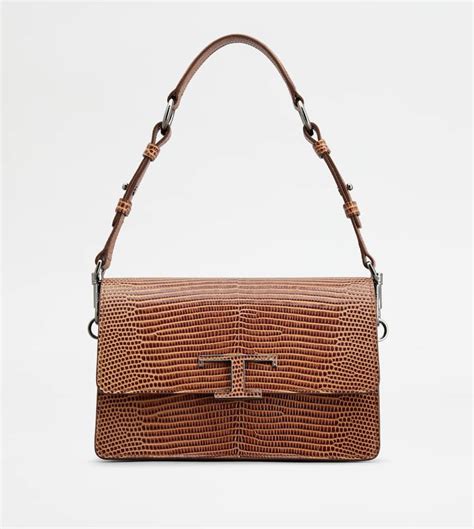 Woman Brown T Timeless Shoulder Bag In Leather Mini