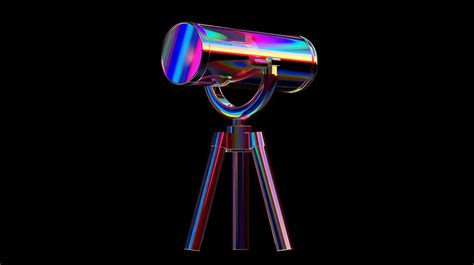 A Colorful Telescope With A Rainbow Finish On A Tripod Premium Ai