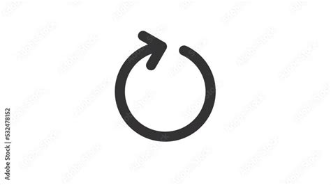 Animated Refresh Linear Ui Icon Rotate Clockwise Repetition Seamless Loop 4k Video With Alpha