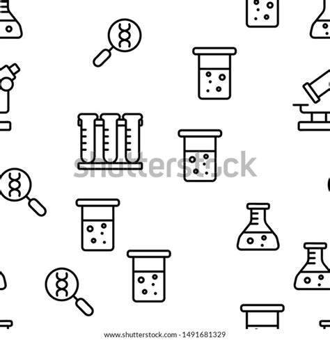 Biomaterials Medical Analysis Vector Seamless Pattern Stock Vector