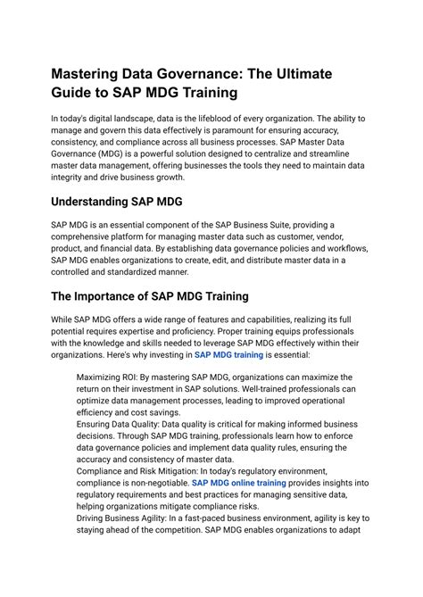 Ppt Sap Mdg Training Powerpoint Presentation Free Download Id