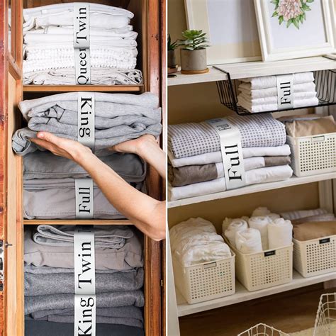 Floleo Bed Sheet Organizer And Storage Size Label Bands Sheets Set