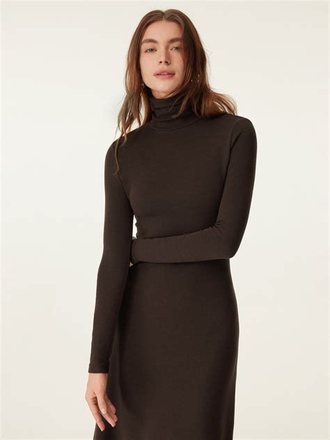 Long Sleeve Turtleneck Midi Dress Oglmove