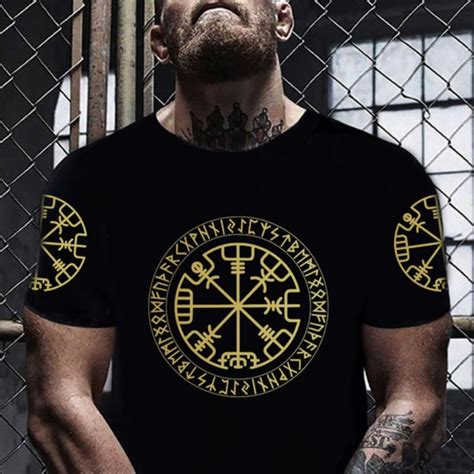 Vegvisir Viking Compass T Shirt Viking Rune Norse Mythology Shirt Wish