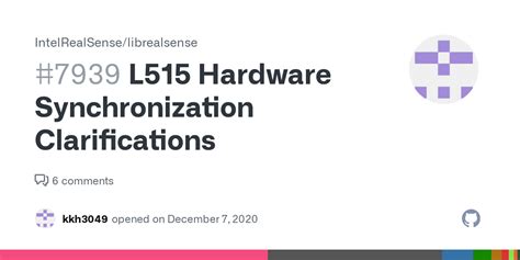 l515 hardware synchronization clarifications · issue 7939
