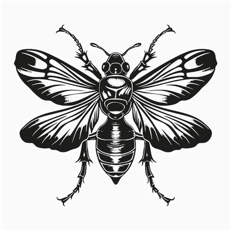 Premium Vector Detailed Black Insect Illustration