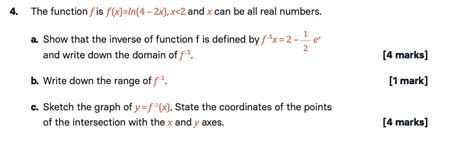 Solved 4 The Function F Is F X Ln 4−2x X