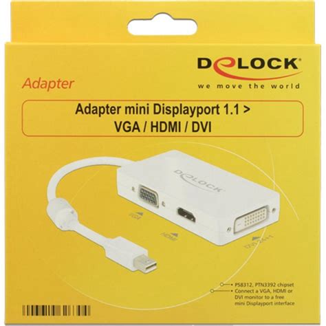 Delock Adapter Minidisplayport Vgahdmidvi Audio And Video Adapter