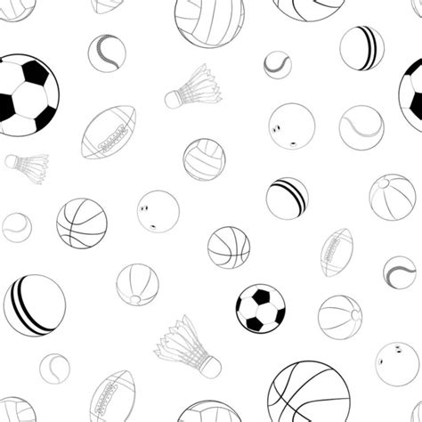 Sports Balls Seamless Patterns Backgrounds Stock Vector Image By