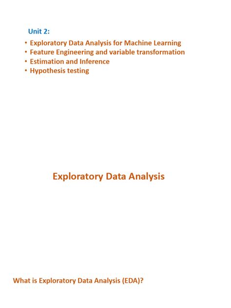 Eda Feature Eng Estimation Inference And Hypothesis Pdf Type I And