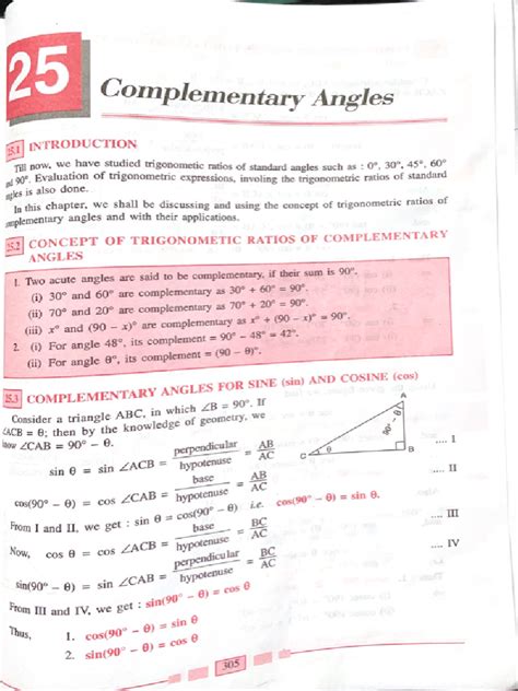 Complimentary Angles Pdf