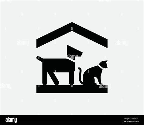 Animal Shelter Icon Dog Dogs Cat Cats Rescue House Home Safety Symbol