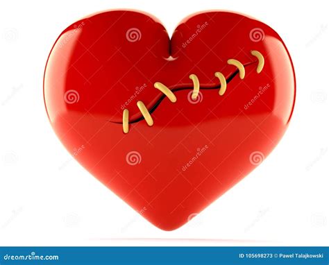 Heart With Scar Stock Illustration Illustration Of Scar 105698273