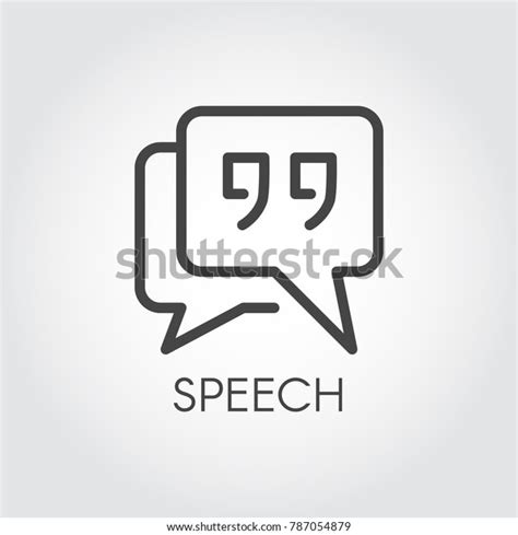 Bubble Speech Quote Outline Icon Square Stock Vector Royalty Free Shutterstock