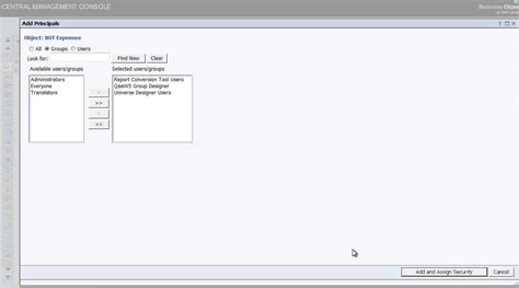 Business Objects XI 3 1 Explicitly Deny Rights Through CMC Central