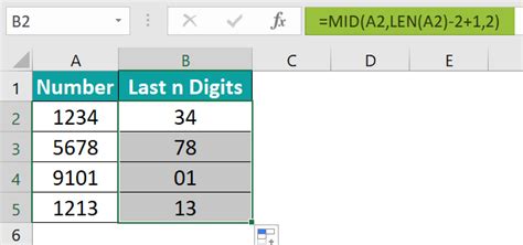 Mid Excel Function Formula Examples How To Use
