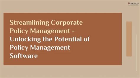 Ppt Streamlining Corporate Policy Management Unlocking The