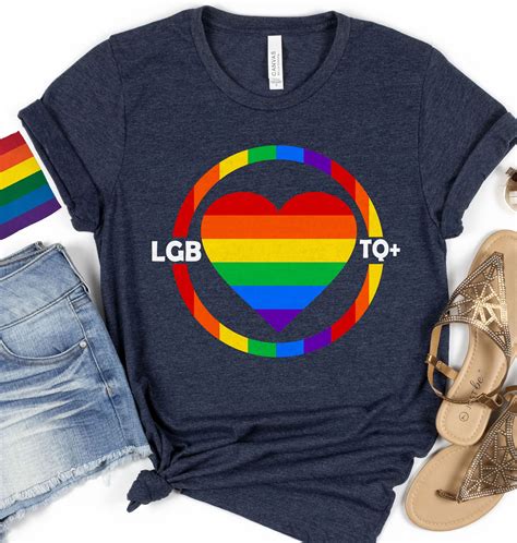 Rainbow Heart Lgbtq Lgbt Pride Tee Pride Basics