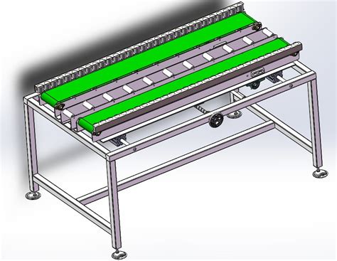 可开合皮带输送线三维建模图纸 Solidworks设计 附step格式