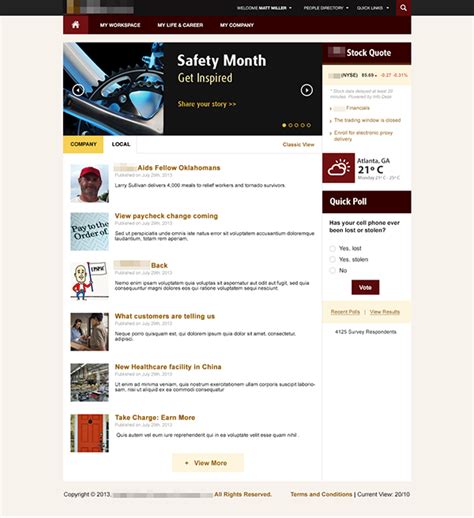 User Interface Design For Intranet Portal On Behance