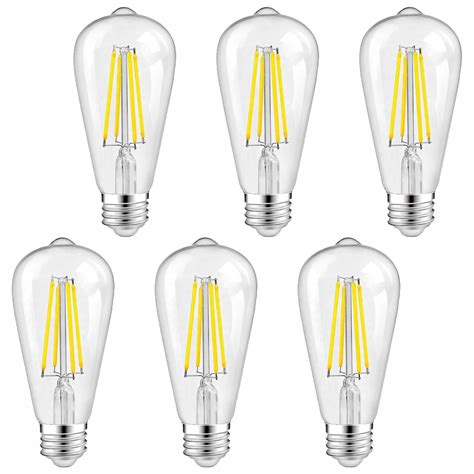 Zestaw 6 Szt Żarówka E27 Led Filament 6w 600lm 50w St64 Neutralna