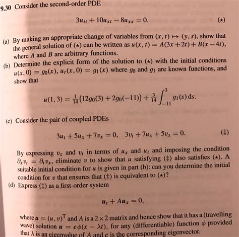 Consider The Second Order Pde 3utt 10uxt 8uxx