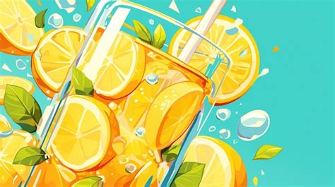 Zesty Lemon Ginger Juice For An Energizing Boost Premium AI Generated
