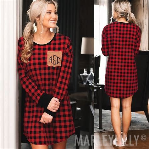 Monogrammed Buffalo Plaid Sleep Shirt