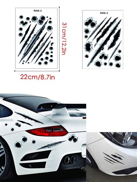 Bullet Hole And Scratch Stickers Realistic Fake Bullet Holes And Scratch